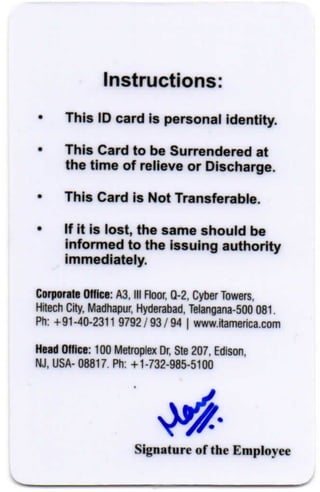 IT America Id Card | PDF