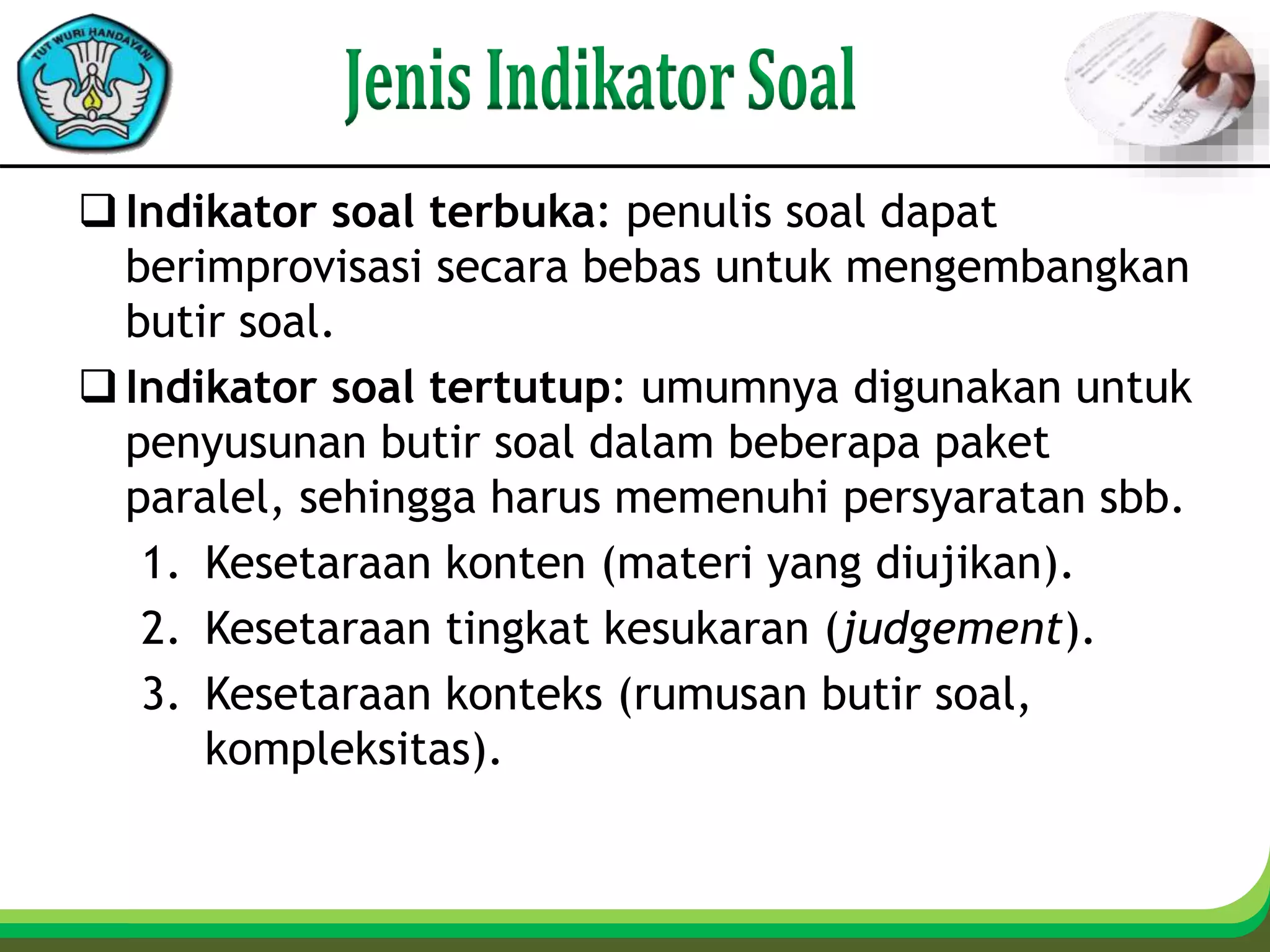 01. teknik penyusunan kisi kisi soal revisi | PPTX