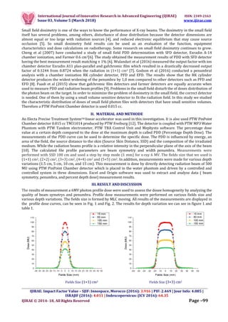 PROFILE DOSE AND PDD ANALYSIS IN SMALL PHOTON FIELD WITH PTW PINPOINT CHAMBER 0.015cc | PDF