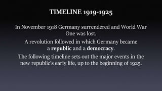 NAZI GERMANY: WEIMAR REPUBLIC 1924-1929 | PPTX