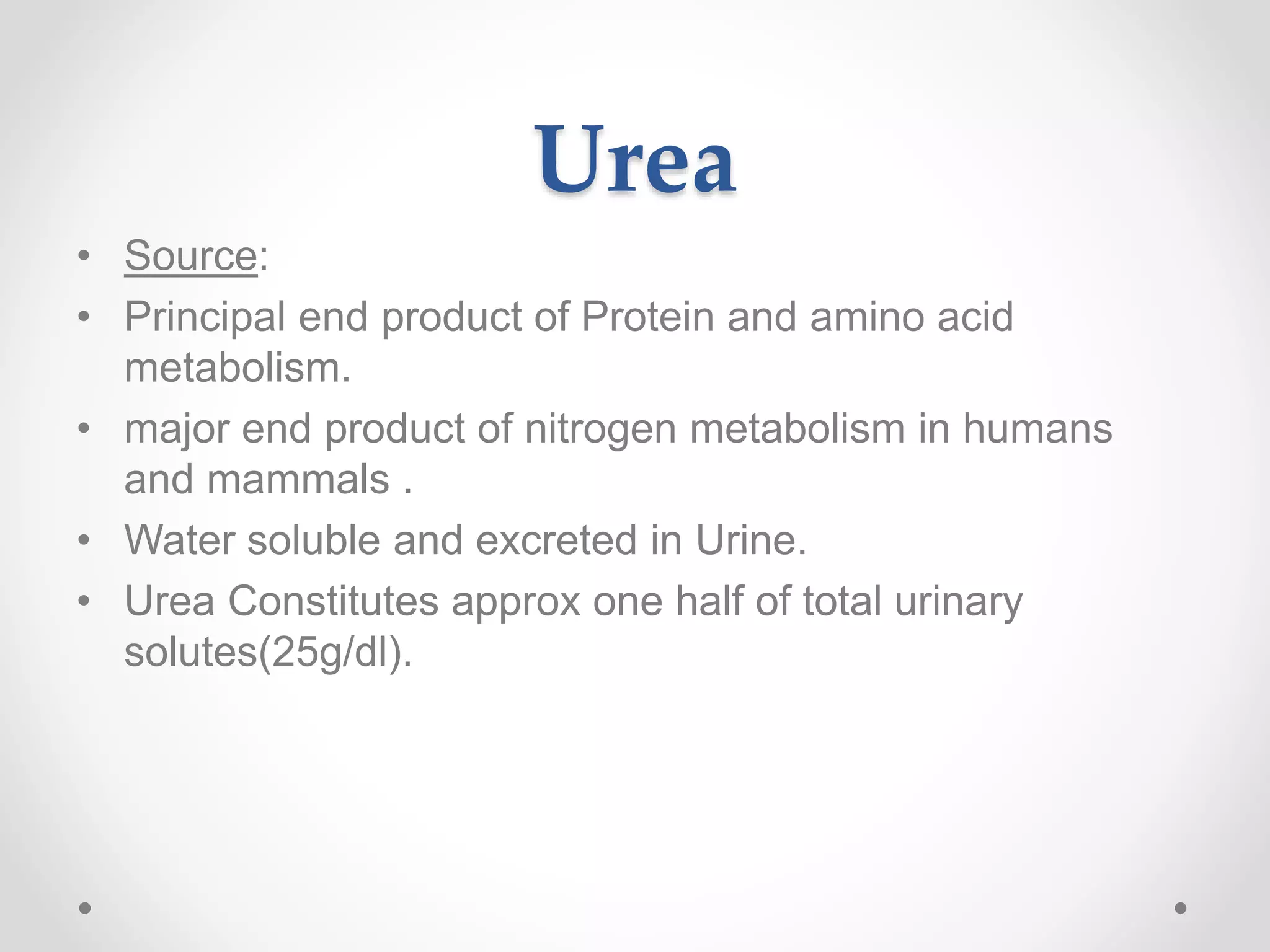 urea-Chemical Pathology | PPTX