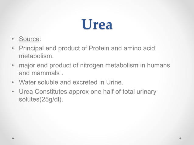 urea-Chemical Pathology | PPTX