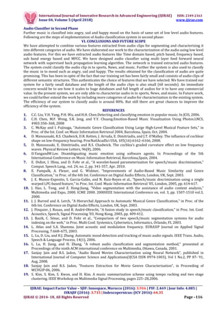 CONTENT BASED AUDIO CLASSIFIER & FEATURE EXTRACTION USING ANN TECNIQUES | PDF