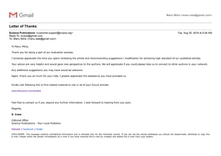 Sci pub Letter of Thanks | PPT