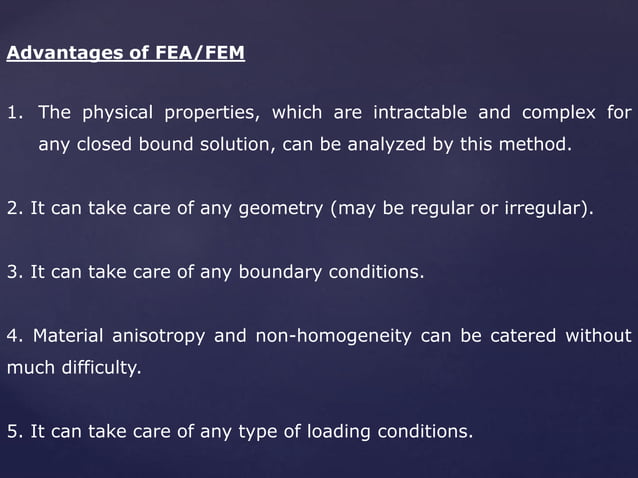 01. steps involved, merits, demerits & limitations of fem | PPTX ...