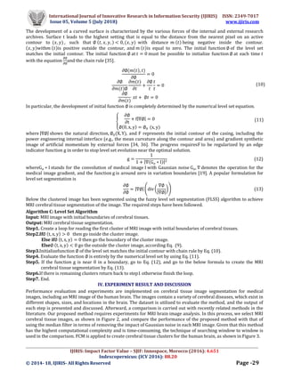 FUZZY SEGMENTATION OF MRI CEREBRAL TISSUE USING LEVEL SET ALGORITHM | PDF
