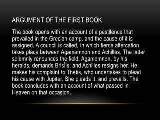 The Iliad, Book I, Lines 183 - 382 | PPTX