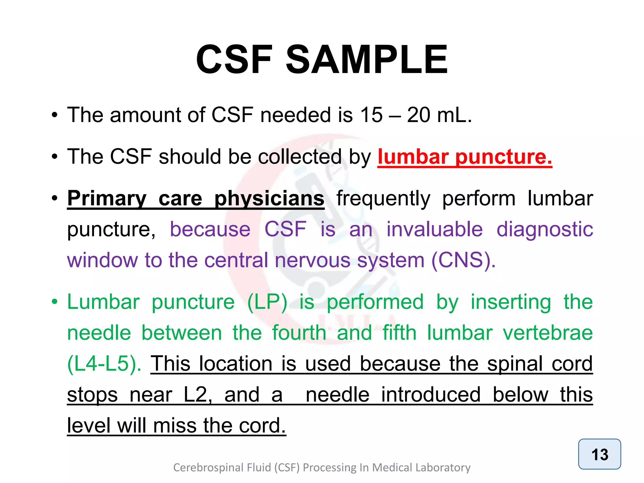 CSF processing in medical laboratory (01) | PDF