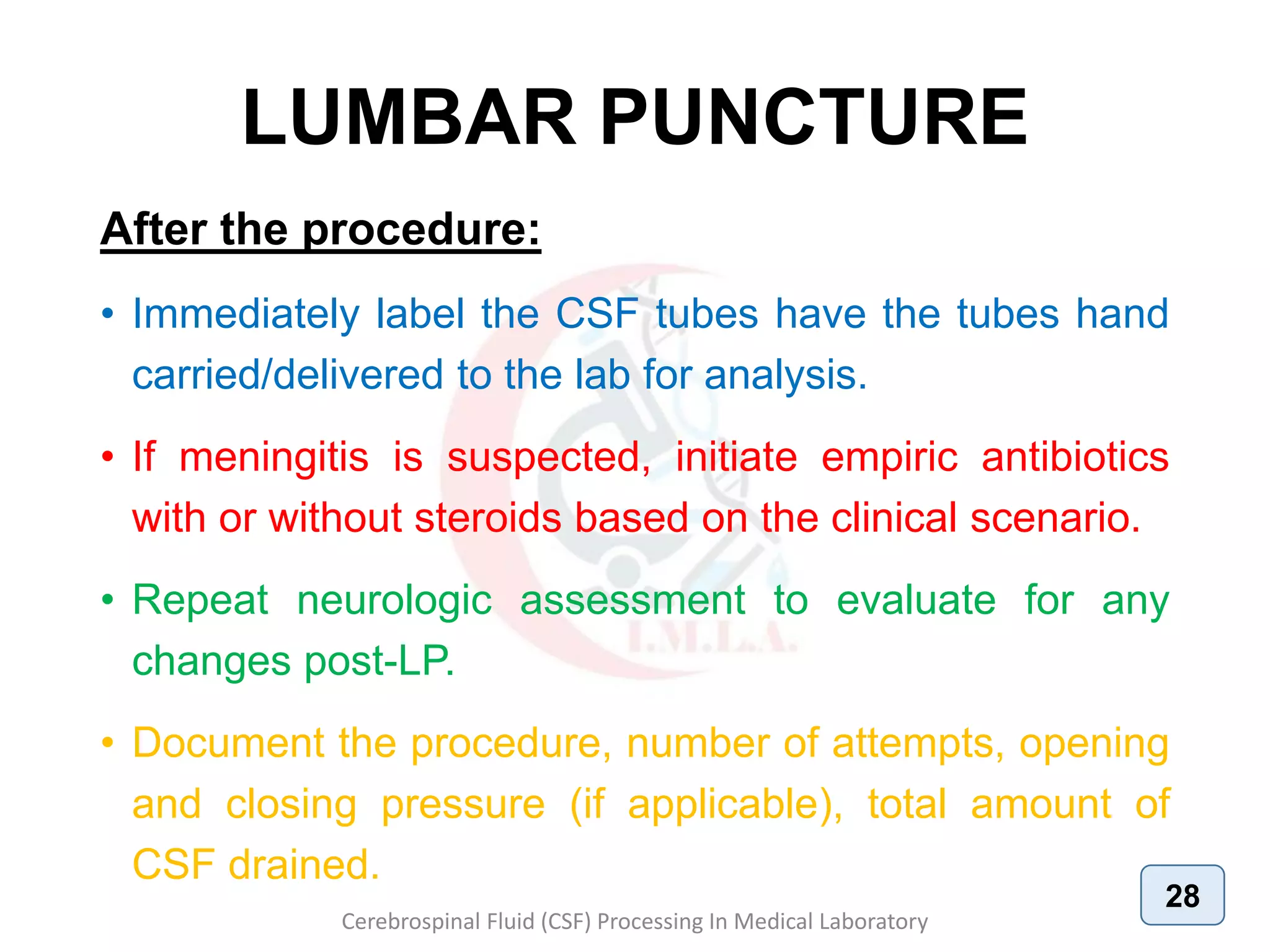 CSF processing in medical laboratory (01) | PDF