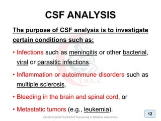 CSF processing in medical laboratory (01) | PDF