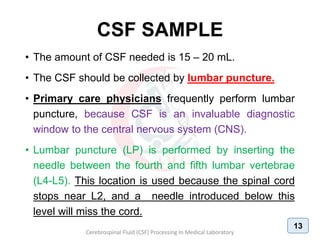 CSF processing in medical laboratory (01) | PDF