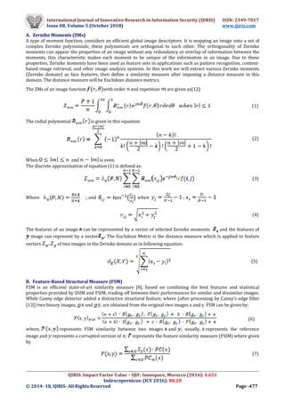 ZERNIKE-ENTROPY IMAGE SIMILARITY MEASURE BASED ON JOINT HISTOGRAM FOR FACE RECOGNITION | PDF