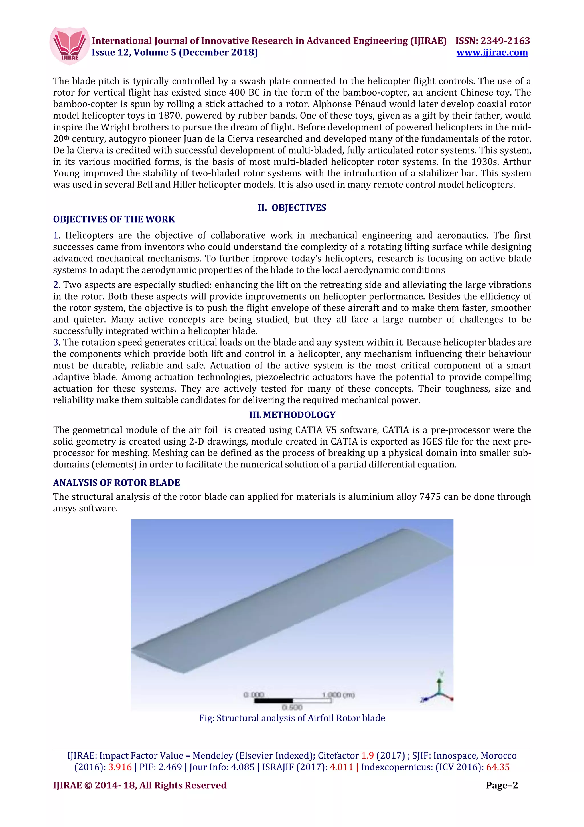 DESIGN AND ANALYSIS OF AN ACTIVE TWIST ROTOR BLADES WITH D-SPAR MODEL USING CFD SIMULATIONS ...