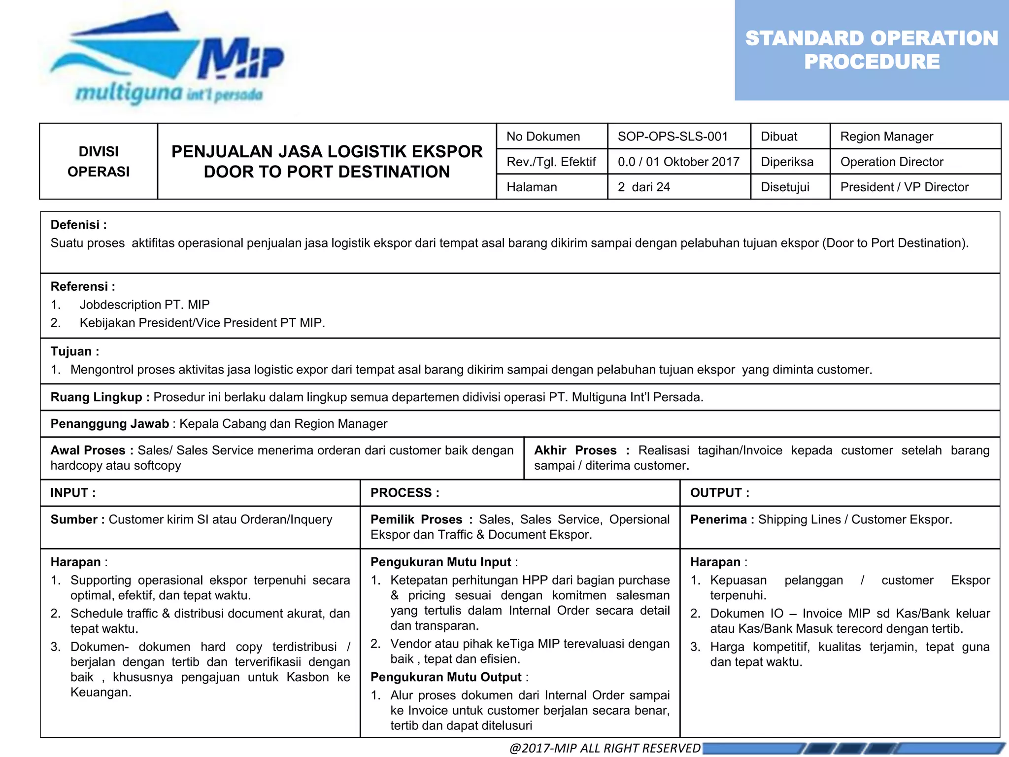 Mau Implementasi SOP & Business Process utk Perusahaan Logistic Transportation Anda? just Call ...