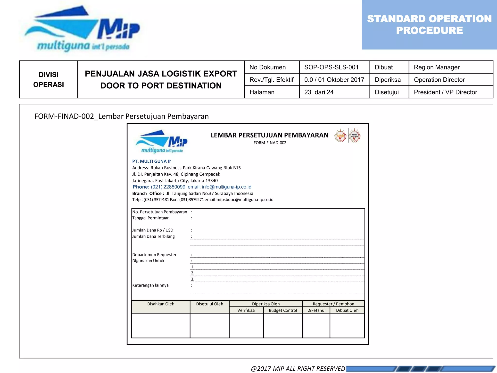 Mau Implementasi SOP & Business Process utk Perusahaan Logistic Transportation Anda? just Call ...