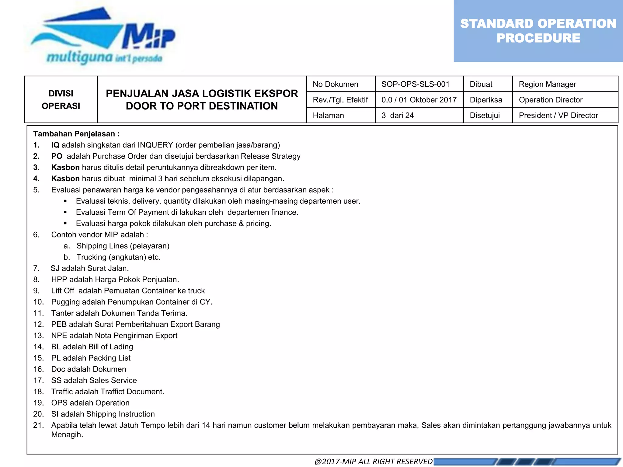 Mau Implementasi SOP & Business Process utk Perusahaan Logistic ...