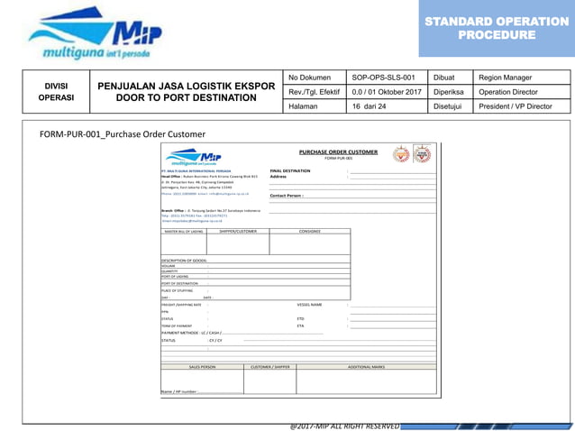 Mau Implementasi SOP & Business Process utk Perusahaan Logistic ...