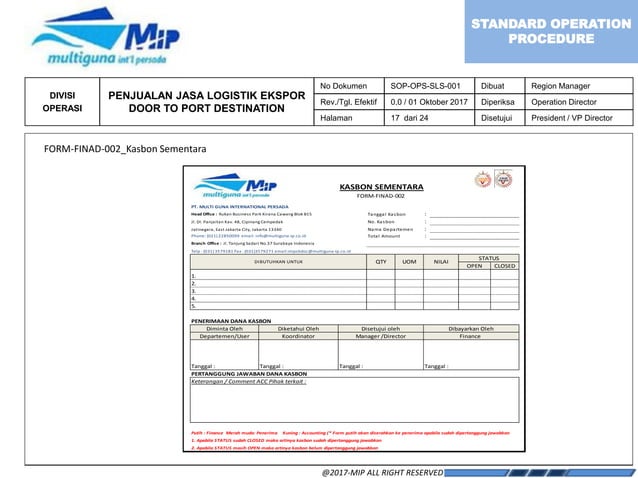 Mau Implementasi SOP & Business Process utk Perusahaan Logistic ...