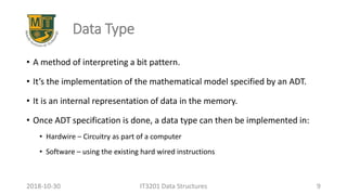 01. introduction to data structures | PPT