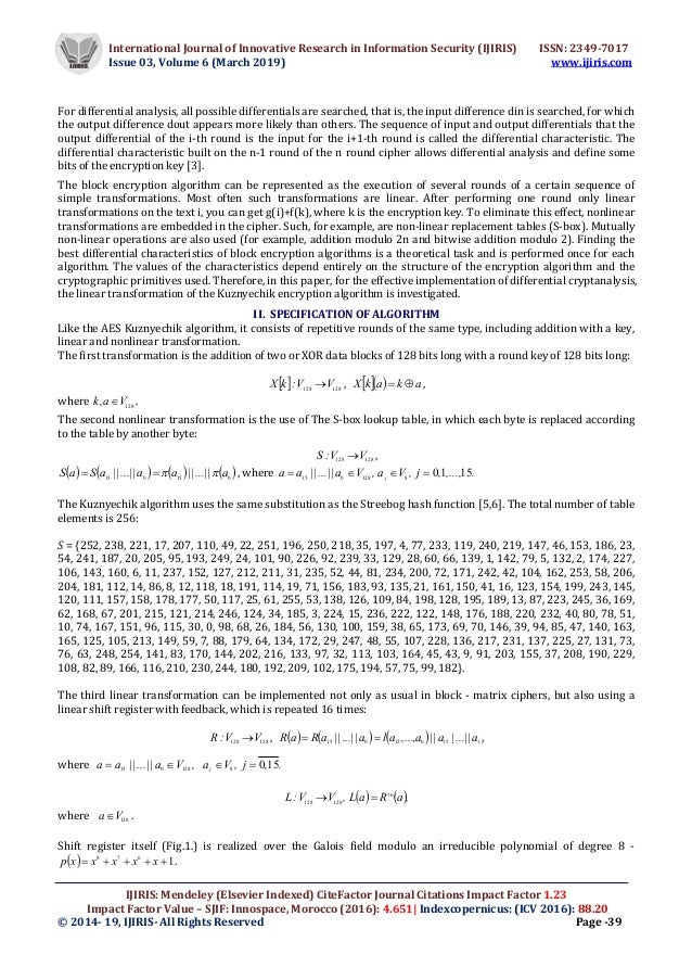 Representation Of The Block Data Encryption Algorithm In An Analytica
