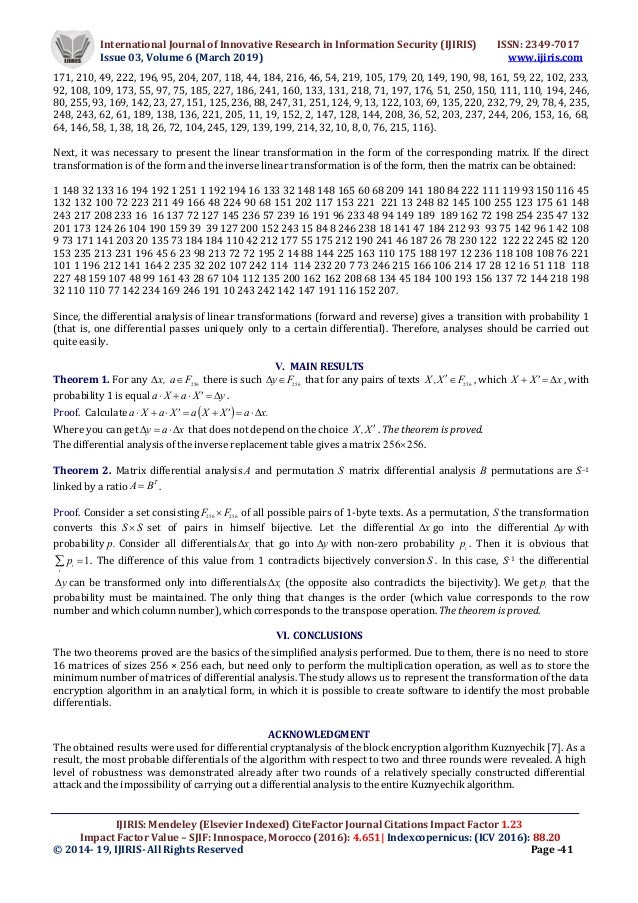 Representation Of The Block Data Encryption Algorithm In An Analytica