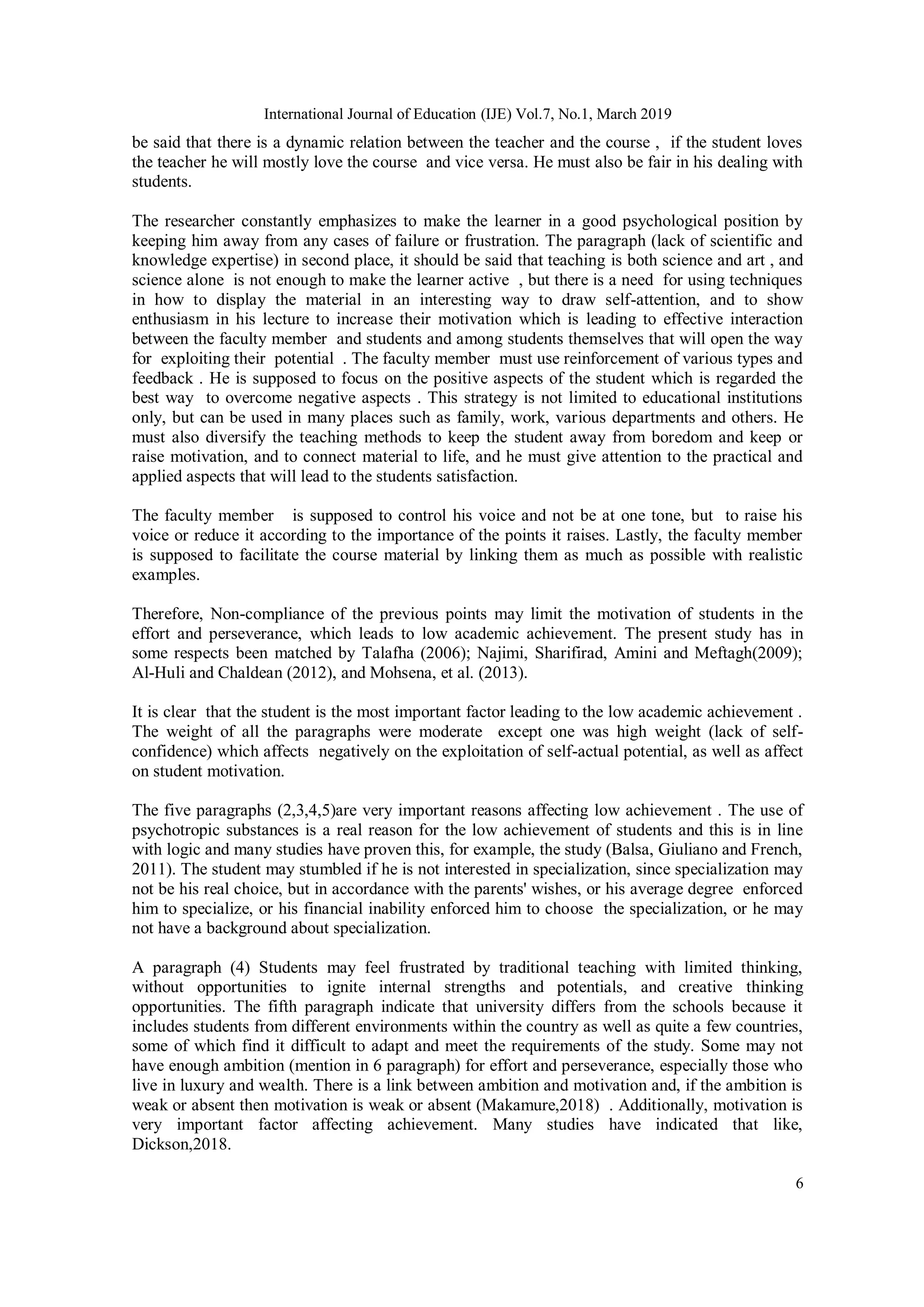 Causes of Low Achievement of University' Students from Their Points of ...