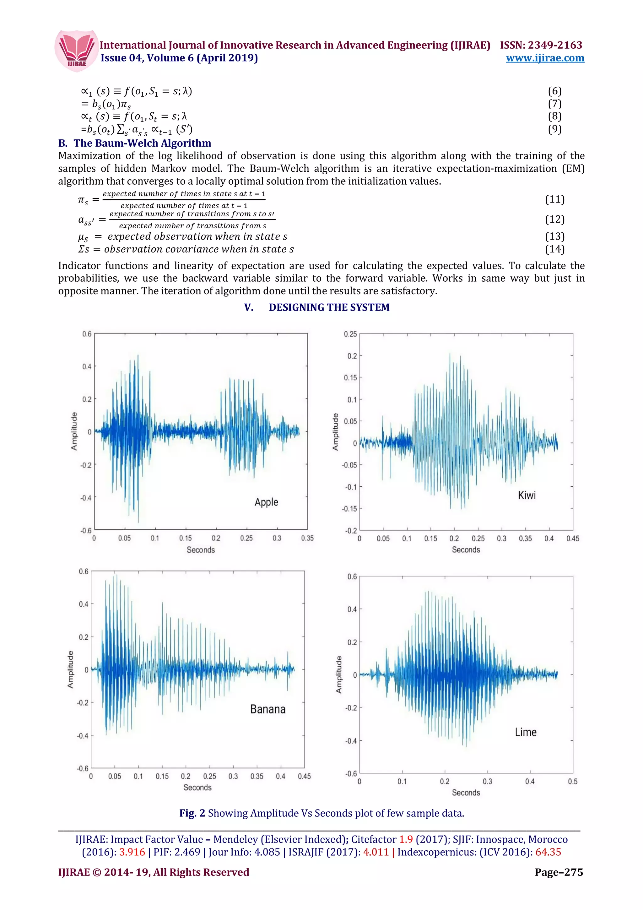 HMM APPLICATION IN ISOLATED WORD SPEECH RECOGNITION | PDF