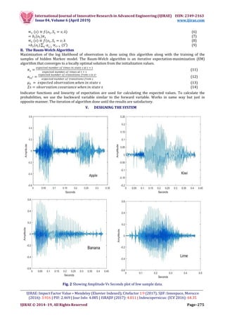 HMM APPLICATION IN ISOLATED WORD SPEECH RECOGNITION | PDF