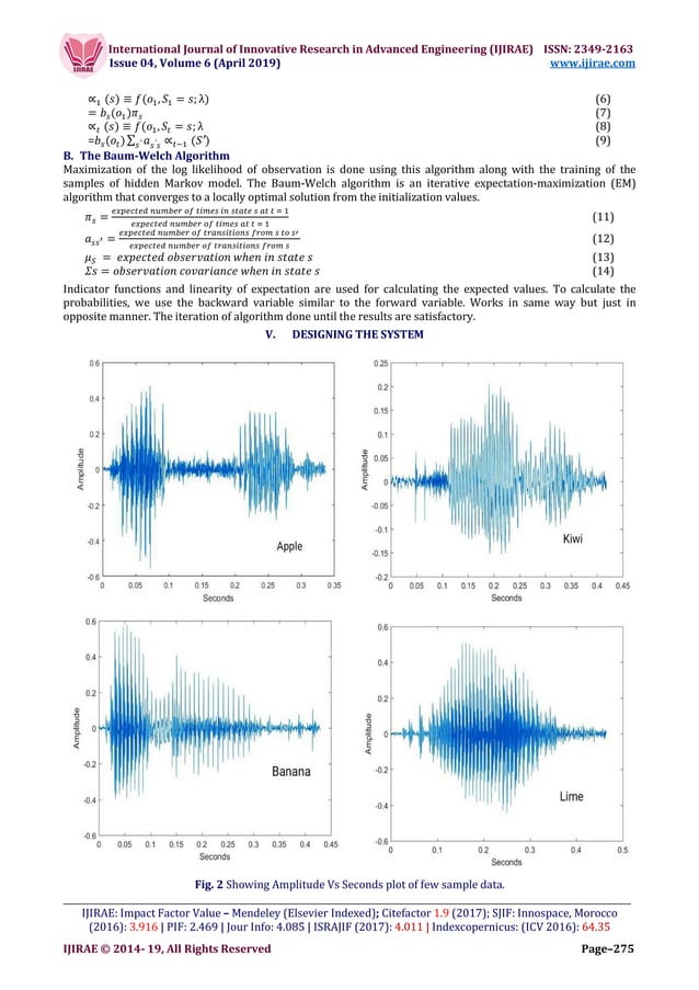 HMM APPLICATION IN ISOLATED WORD SPEECH RECOGNITION | PDF