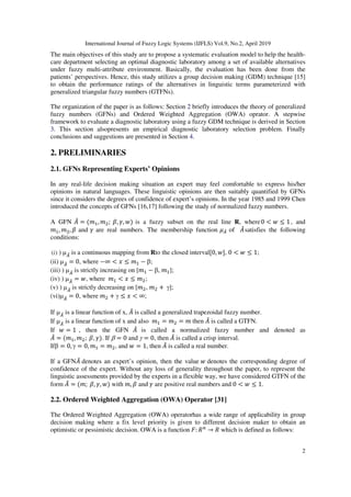 OWA BASED MAGDM TECHNIQUE IN EVALUATING DIAGNOSTIC LABORATORY UNDER FUZZY ENVIRONMENT | PDF
