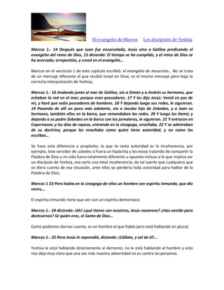01. marcos 1 los hechos del maestro | PDF