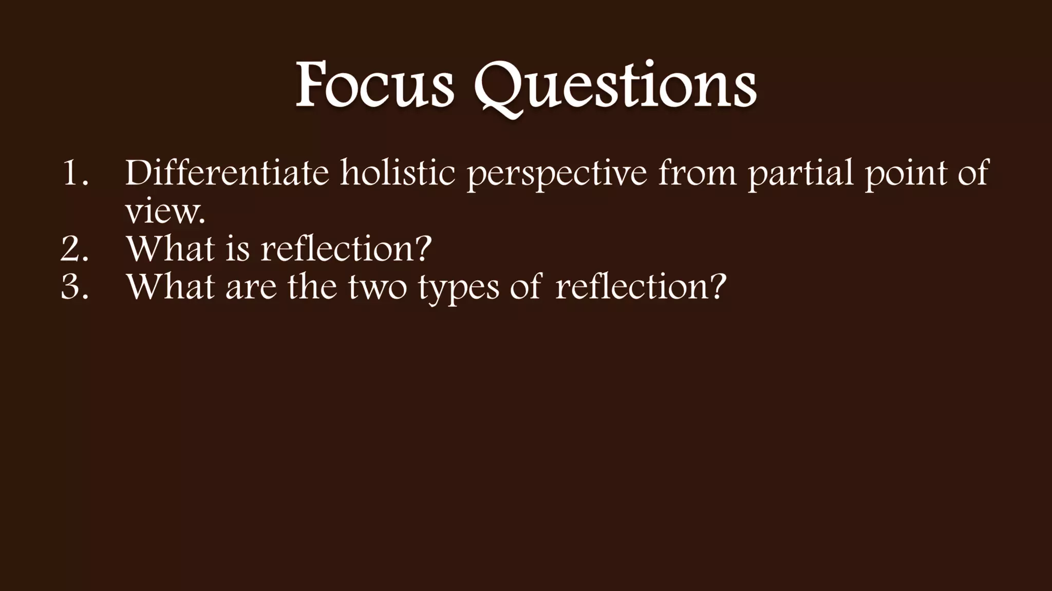 Philosophical Reflection from a Holistic Perspective | PDF