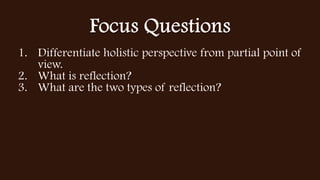 Philosophical Reflection from a Holistic Perspective | PDF