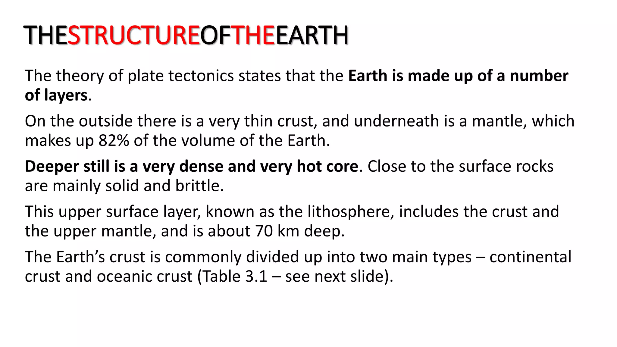 AS GEOGRAPHY - ROCKS AND WEATHERING: ELEMENTARY PLATE TECTONICS | PPTX