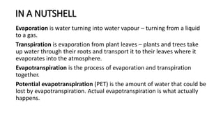 BRIEF REVISION - HYDROLOGY - 01. EVAPORATION AND EVAPOTRANSPIRATION | PPTX