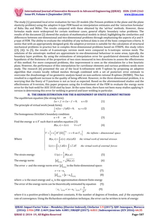 EVALUATE THE STRAIN ENERGY ERROR FOR THE LASER WELD BY THE H-REFINEMENT OF THE FINITE ELEMENT ...