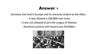 REVISION IGCSE CAMBRIDGE HISTORY: TREATY OF VERSAILLES | PPTX