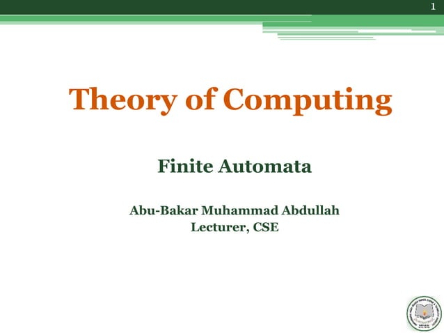01. Theory of Computing | PPT