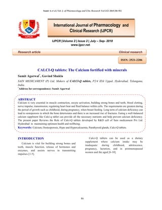 CALCI-Q tablets: The Calcium fortified with minerals | PDF