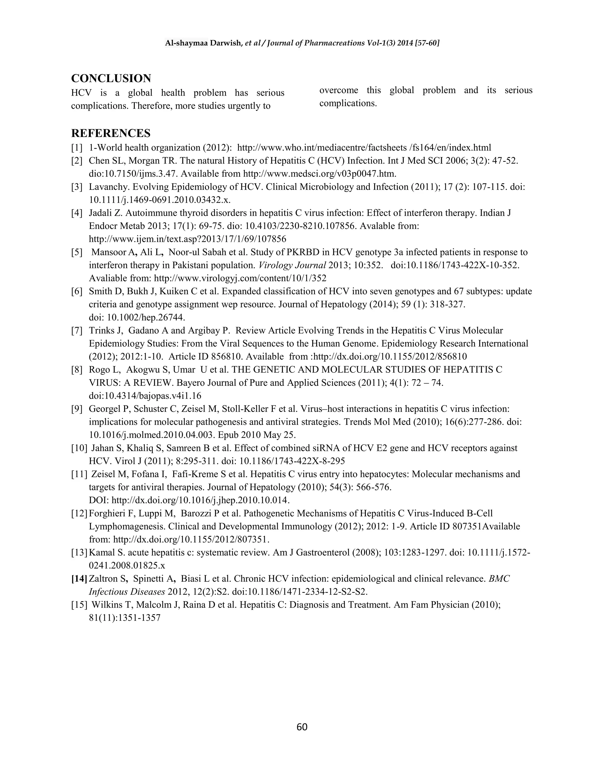 An overview of Hepatitis C infection | PDF