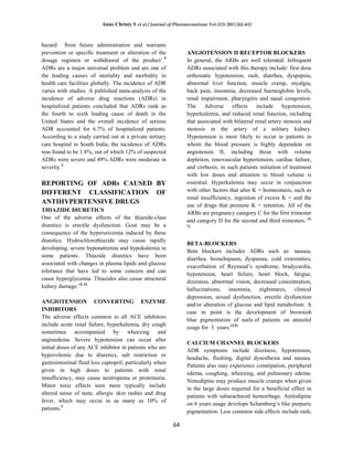 Reporting of adverse drug reactions caused while using antihypertensive ...