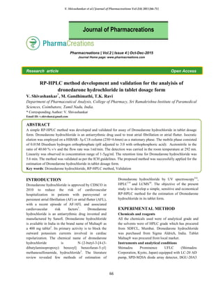 RP-HPLC method development and validation for the analyisis of dronedarone hydrochloride in ...