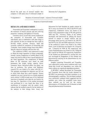 Analytical method development and validation for the estimation of Nimesulide and Tizanidine ...