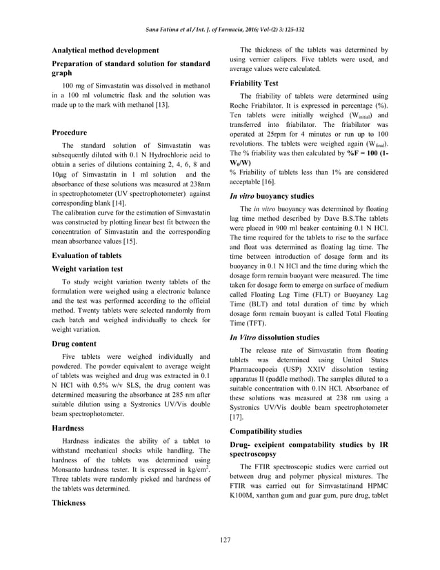 Development And Evaluation Of Gastroretentive Tablets Of Simvastatin Pdf