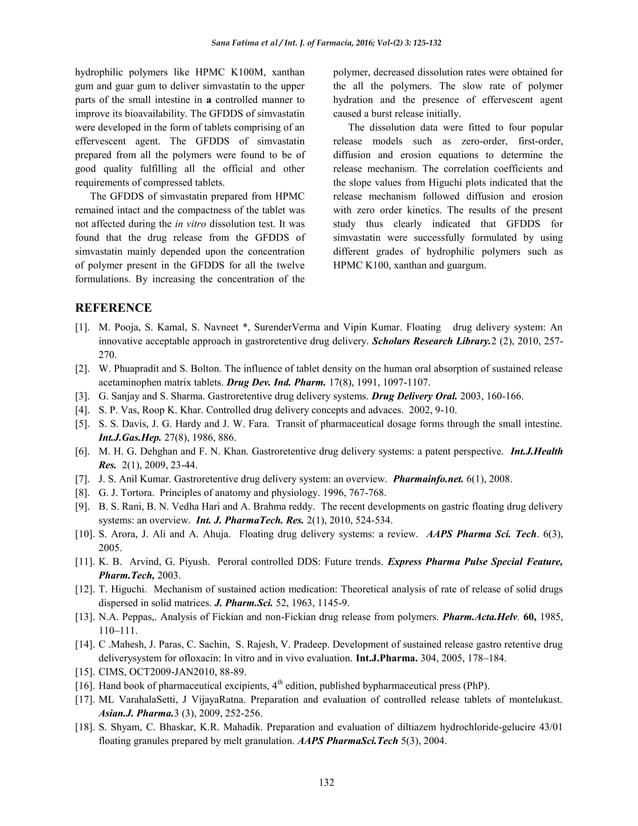 Development And Evaluation Of Gastroretentive Tablets Of Simvastatin Pdf