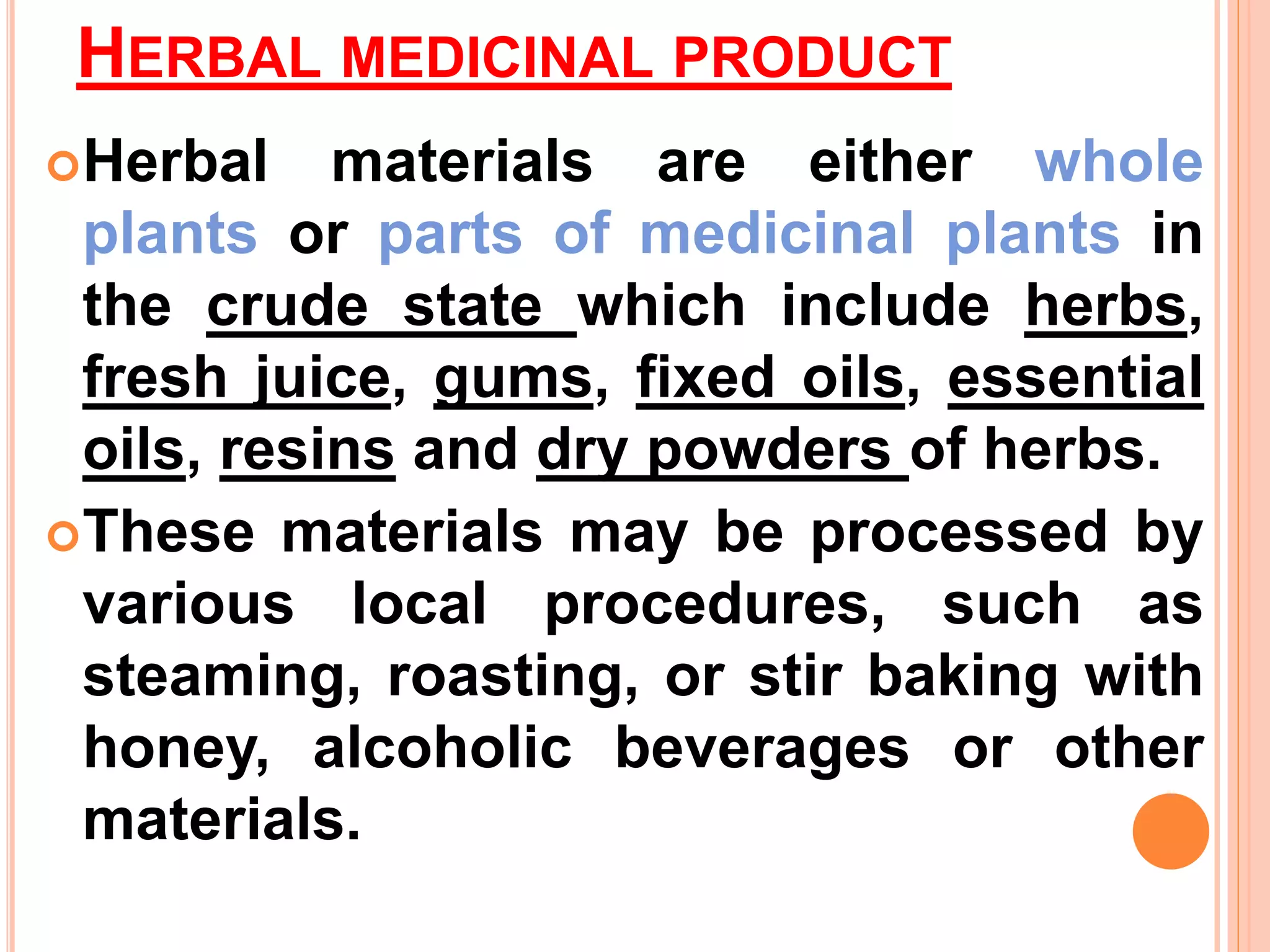 HERBS AS A RAW MATERIALS | PPT