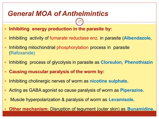 Anthelmintic drugs- Treatment - Pharmacy- Medicinal Chemistry | PDF ...