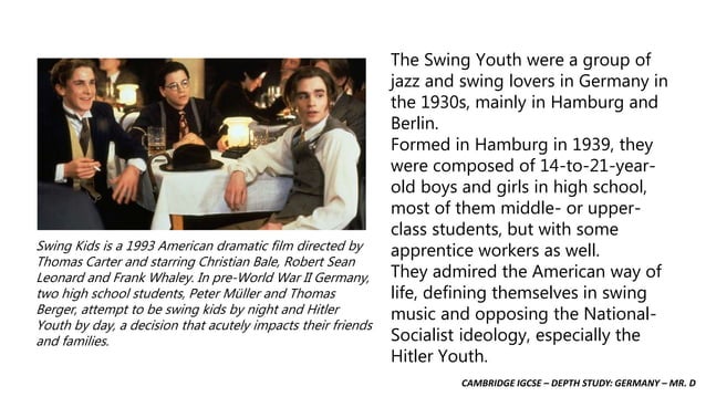 HISTORY IGCSE CONTENT - 20TH CENTURY OPTION - DEPTH STUDY GERMANY: THE ...