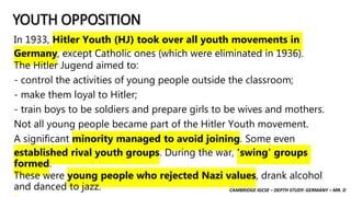 HISTORY IGCSE CONTENT - 20TH CENTURY OPTION - DEPTH STUDY GERMANY: THE ...