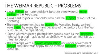 IGCSE REVISION - GERMANY: THE WEIMAR REPUBLIC | PPTX